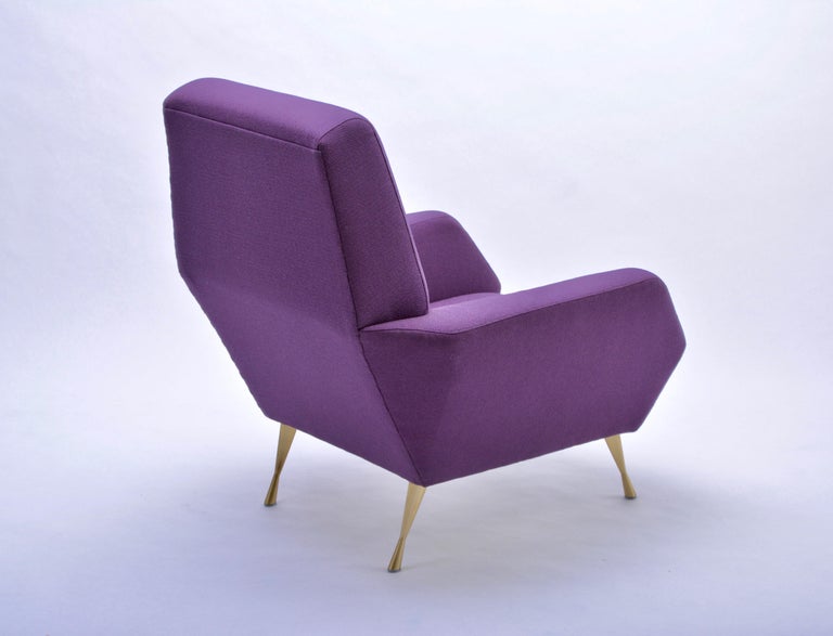 Purple Mid-Century Modern reupholstered ItalianlLounge Chair at 1stDibs