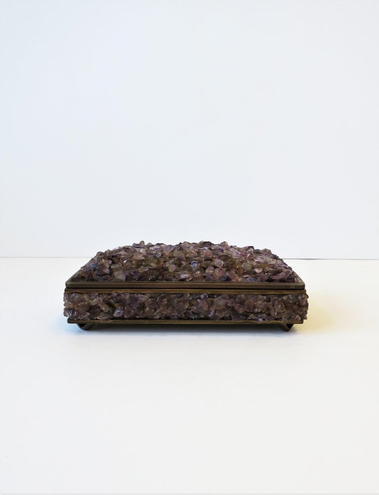 Purple Amethyst and Brass Jewelry Box at 1stDibs