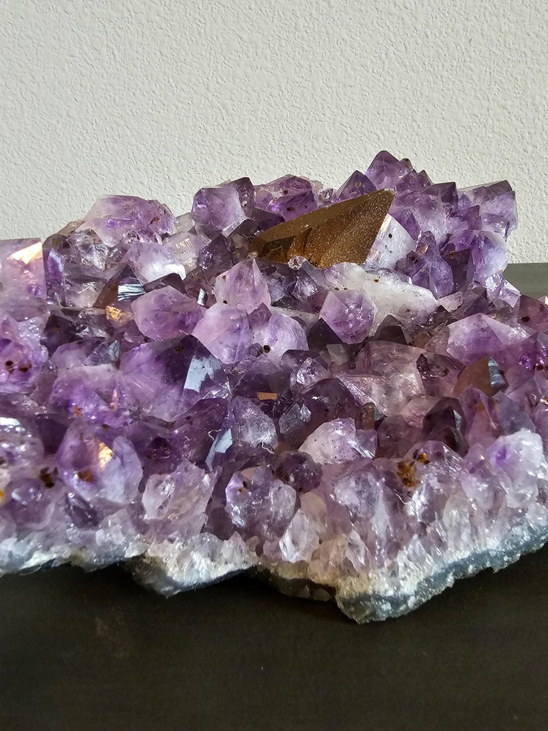 Purple Amethyst Crystal Cluster Slab Calcite Hematite Spike For Sale at ...