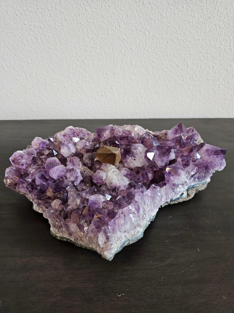 Purple Amethyst Crystal Cluster Slab Calcite Hematite Spike For Sale at ...