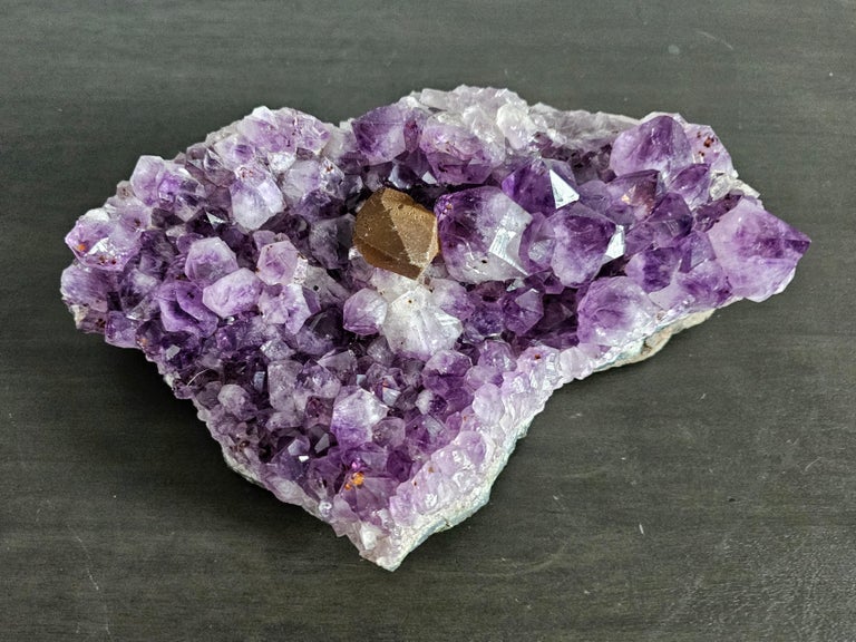 Purple Amethyst Crystal Cluster Slab Calcite Hematite Spike For Sale at ...