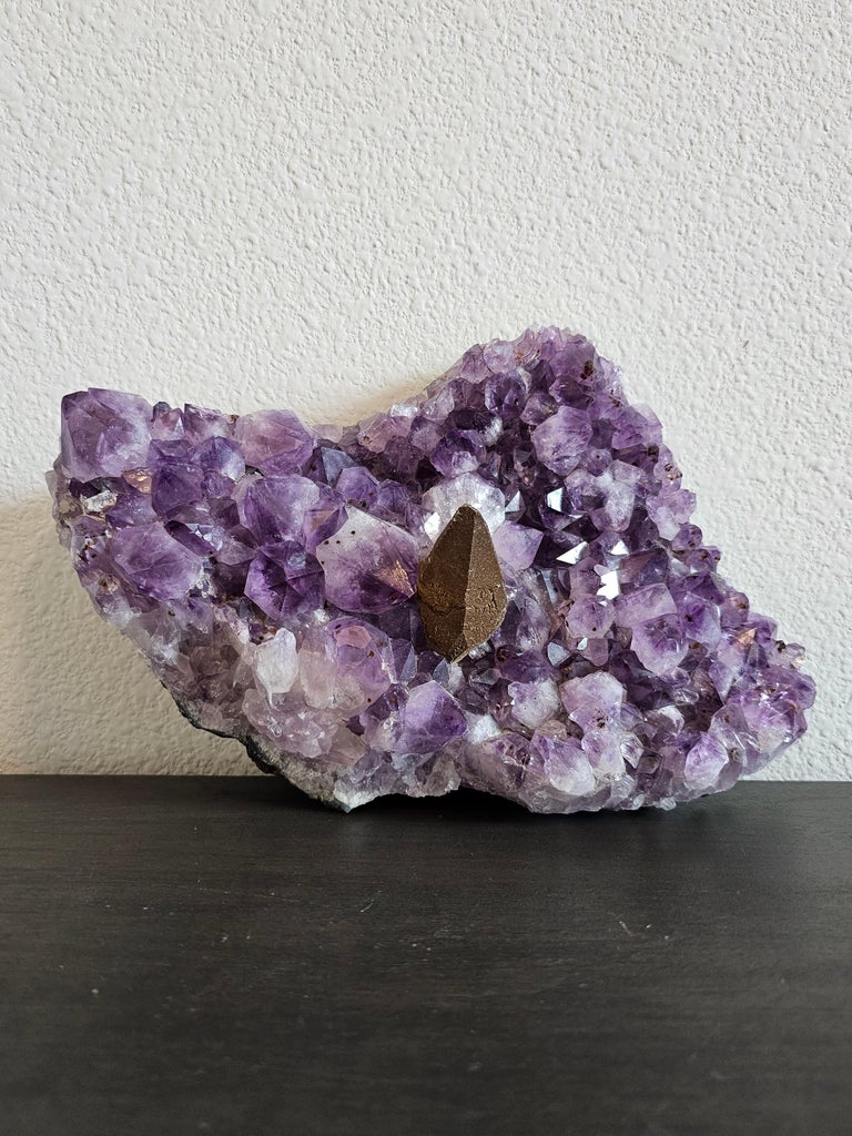 Purple Amethyst Crystal Cluster Slab Calcite Hematite Spike For Sale at ...