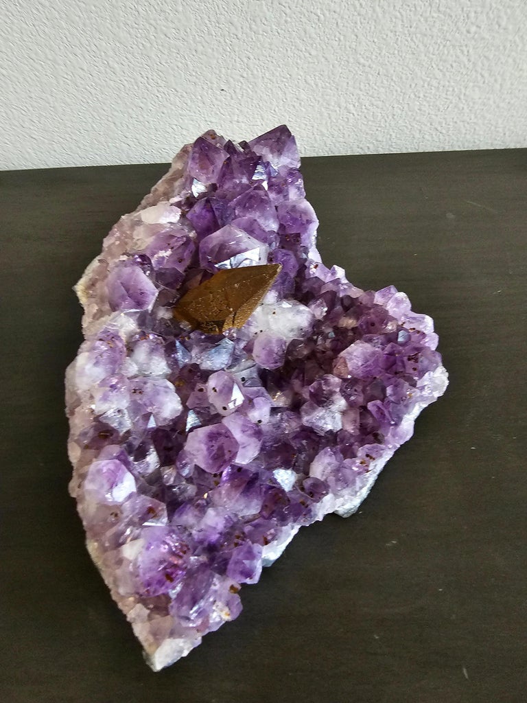 Purple Amethyst Crystal Cluster Slab Calcite Hematite Spike For Sale at ...