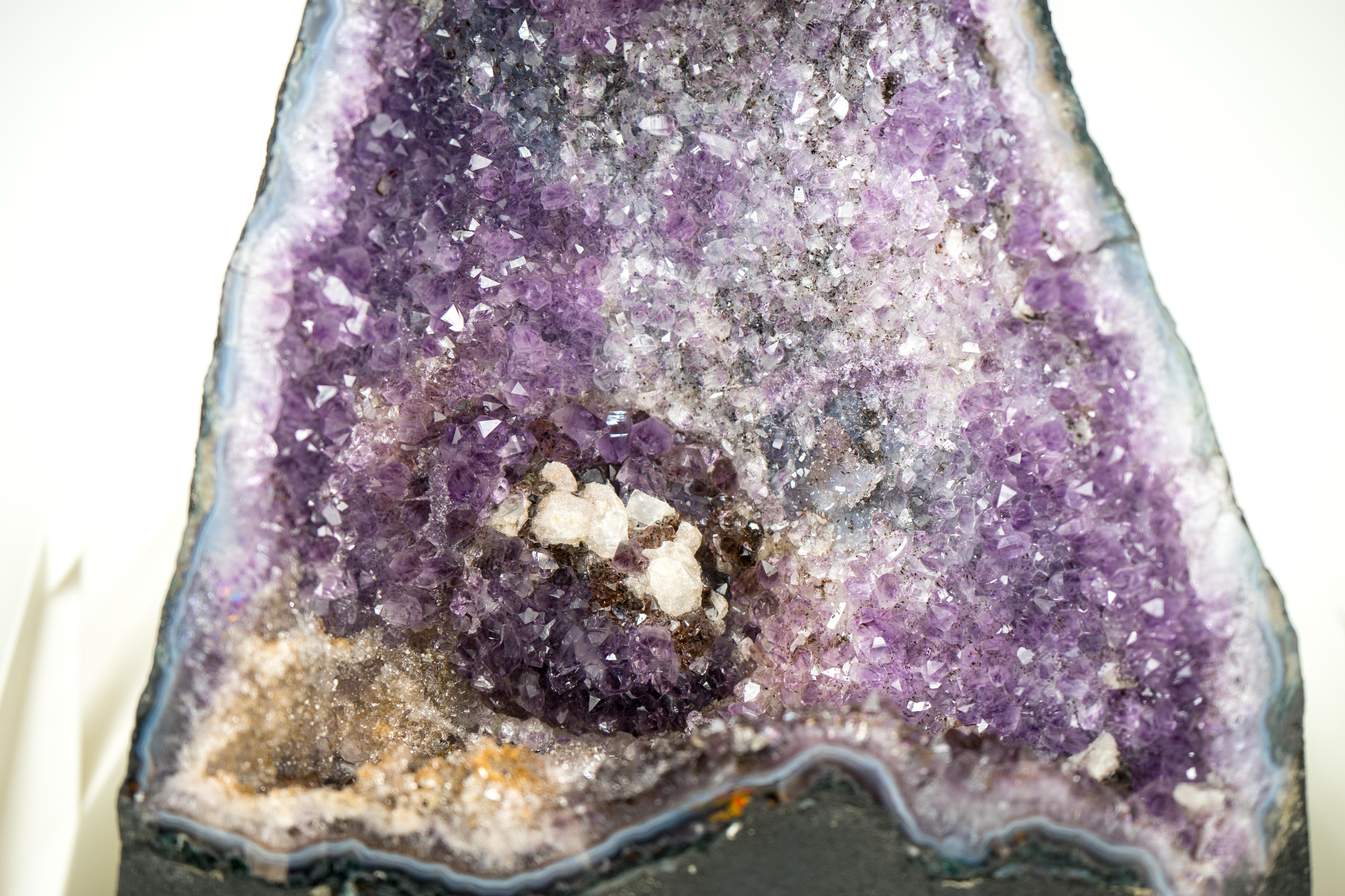 Purple Amethyst Geode with Sparkly Galaxy Amethyst and Lace Agate ...