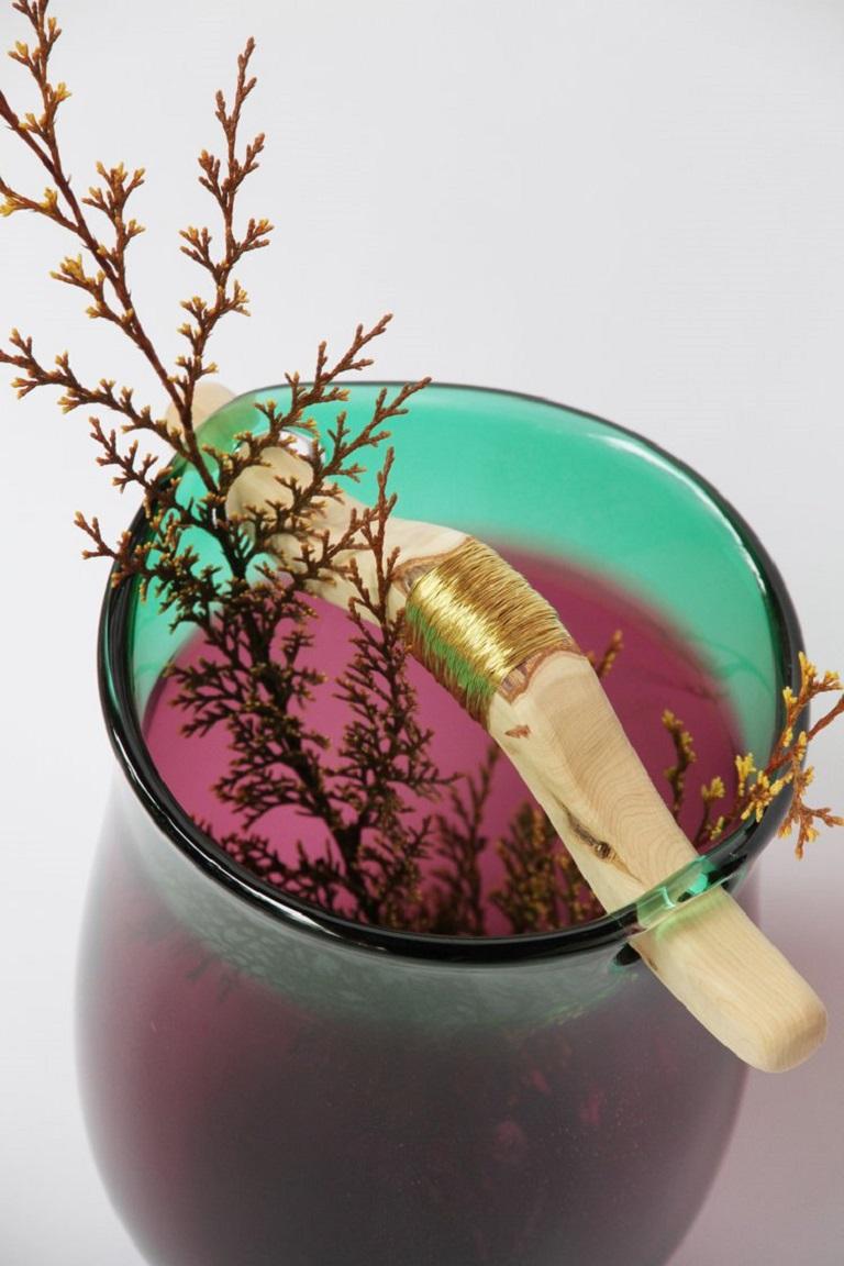 Purple and Green Heiki Vase, Pia Wüstenberg For Sale at 1stDibs