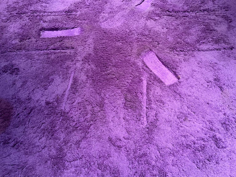 Purple Around Wool Carpet Design Tisca Handmade Original, 1970s For ...