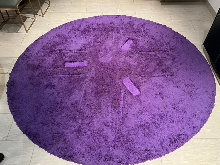 Purple Around Wool Carpet Design Tisca Handmade Original, 1970s For ...