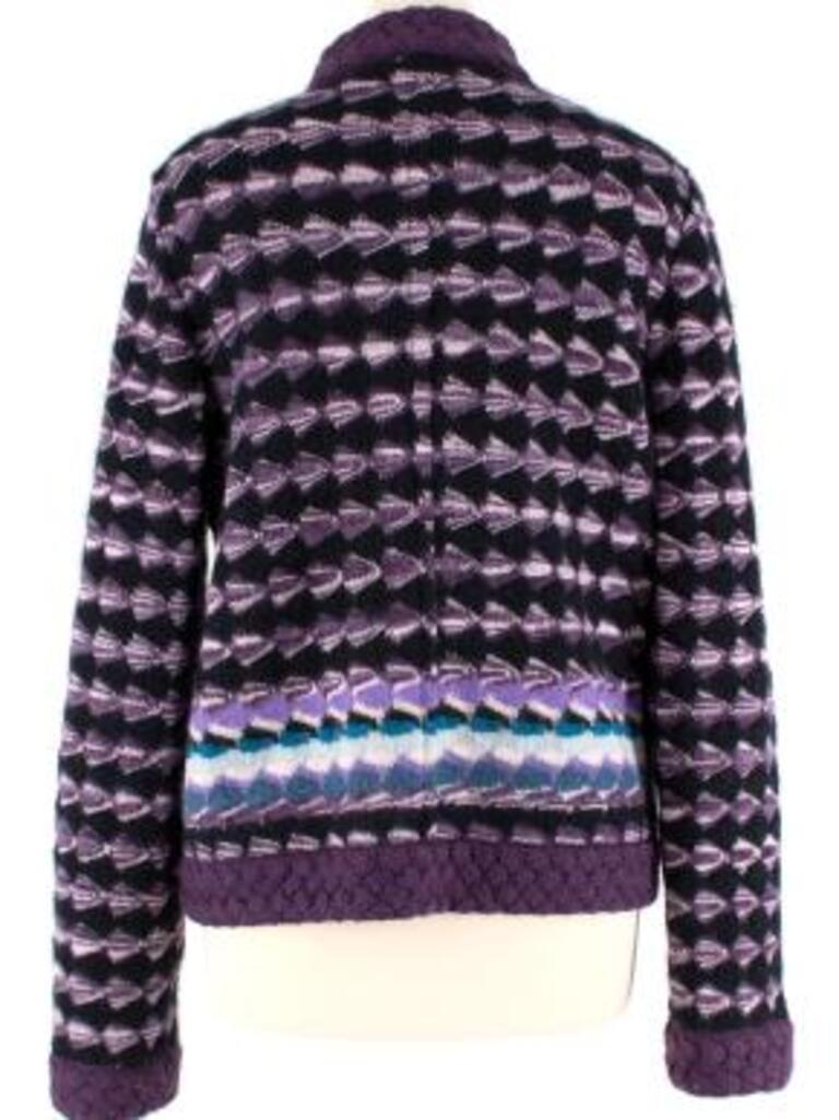 purple and blue basketweave wool jacket For Sale at 1stDibs
