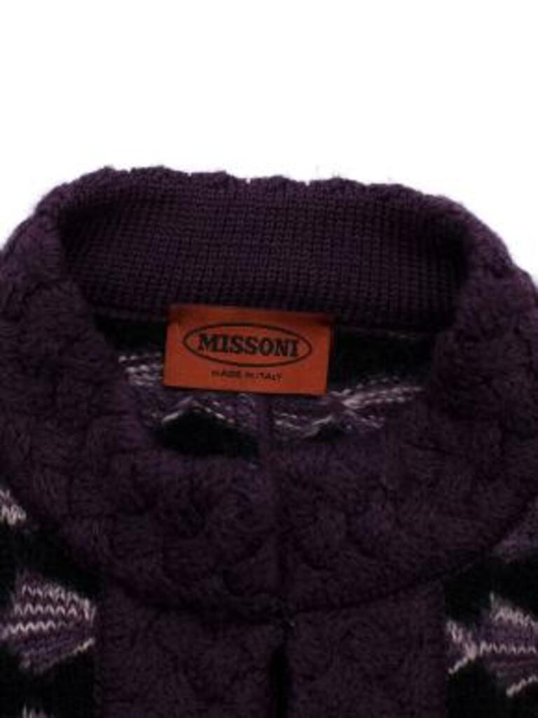 purple and blue basketweave wool jacket For Sale at 1stDibs