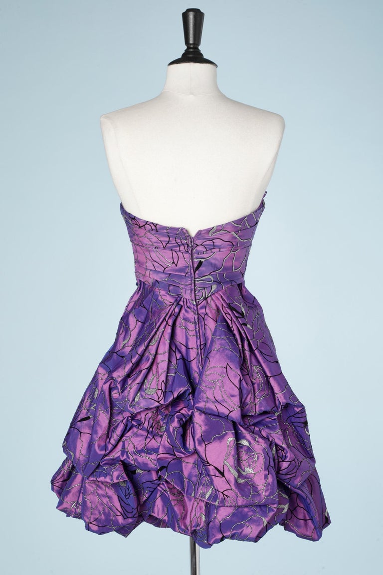 Purple cocktail bustier dress For Sale at 1stDibs