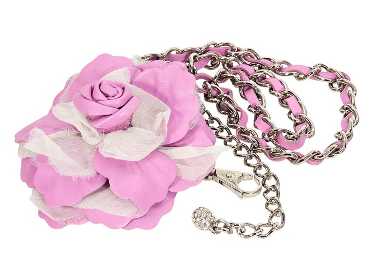 Purple Dolce and Gabbana Floral Chain Belt For Sale at 1stDibs