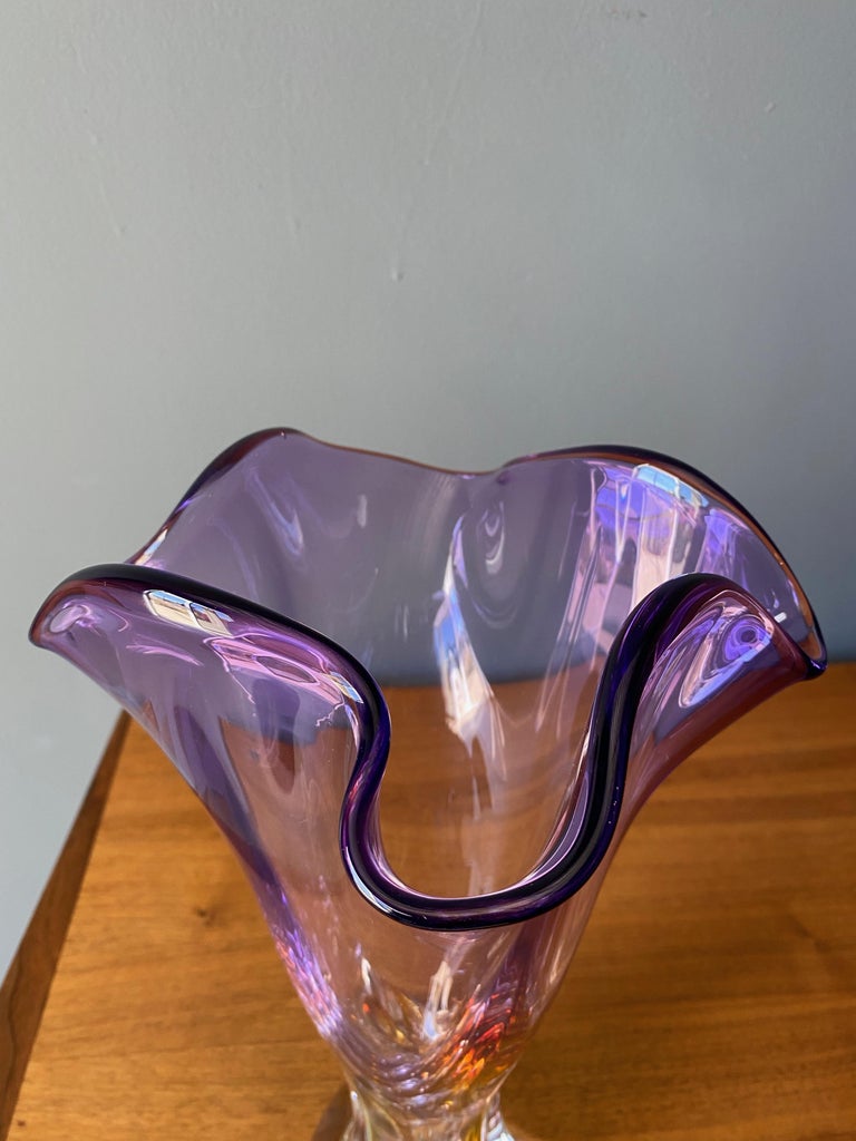 Purple Glass Vase For Sale at 1stDibs