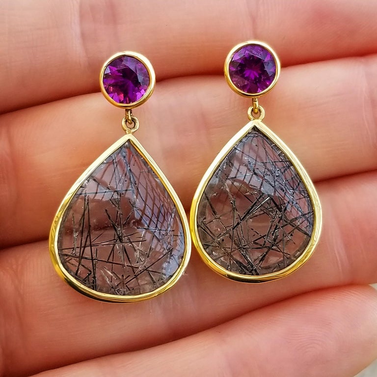Cynthia Scott Purple Grape Garnet and Tourmaline Quartz in 18kt ...