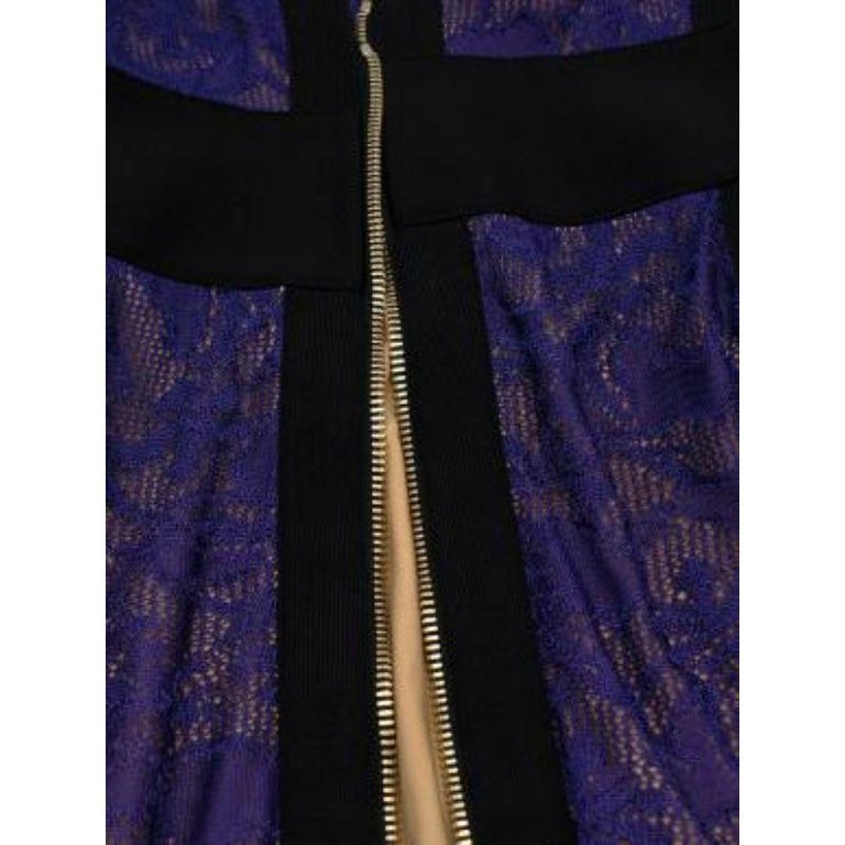 Purple Lace Zip Front Mini Dress For Sale at 1stDibs