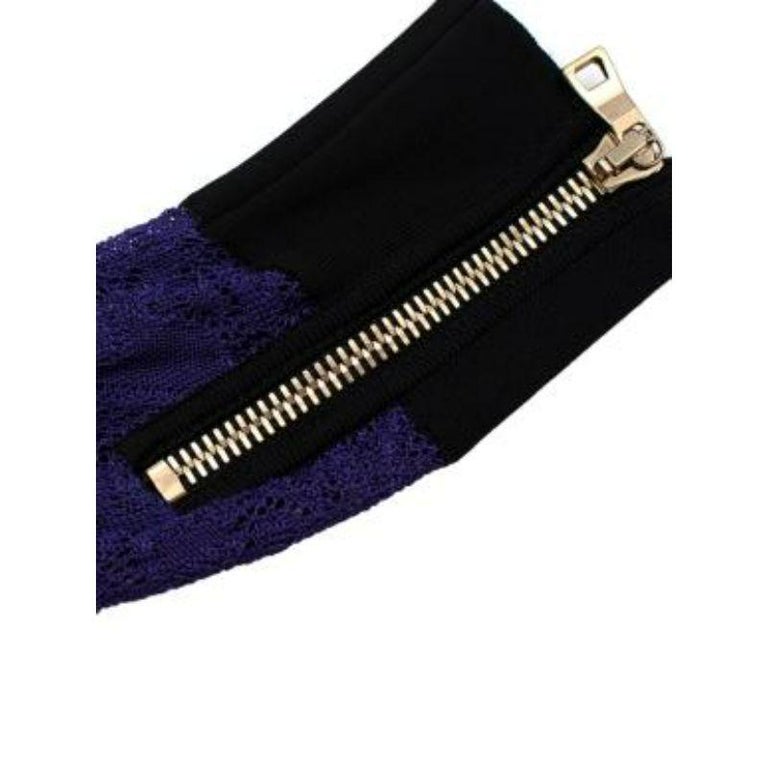 Purple Lace Zip Front Mini Dress For Sale at 1stDibs