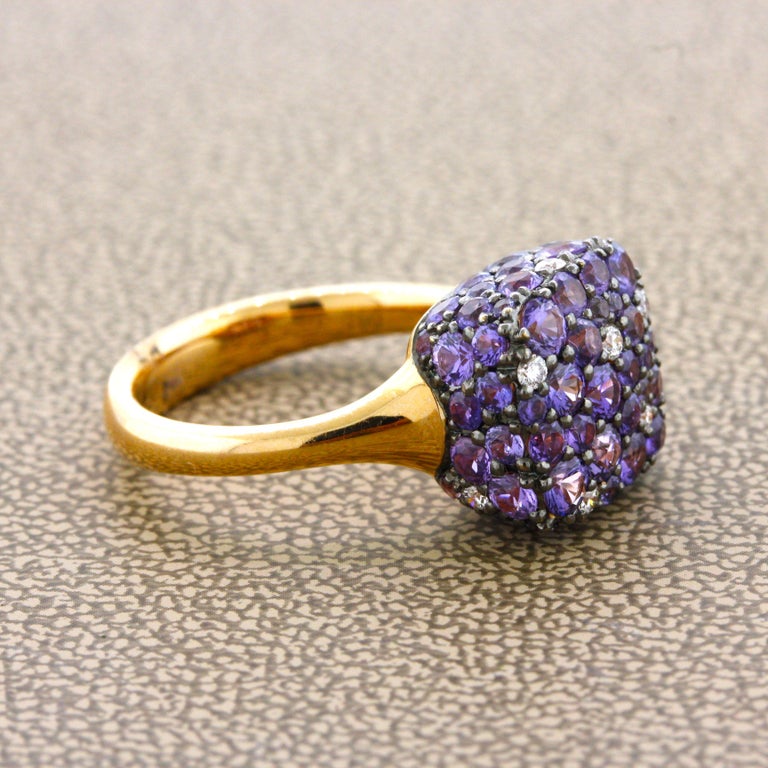 Purple Sapphire Diamond Gold Ring For Sale at 1stDibs