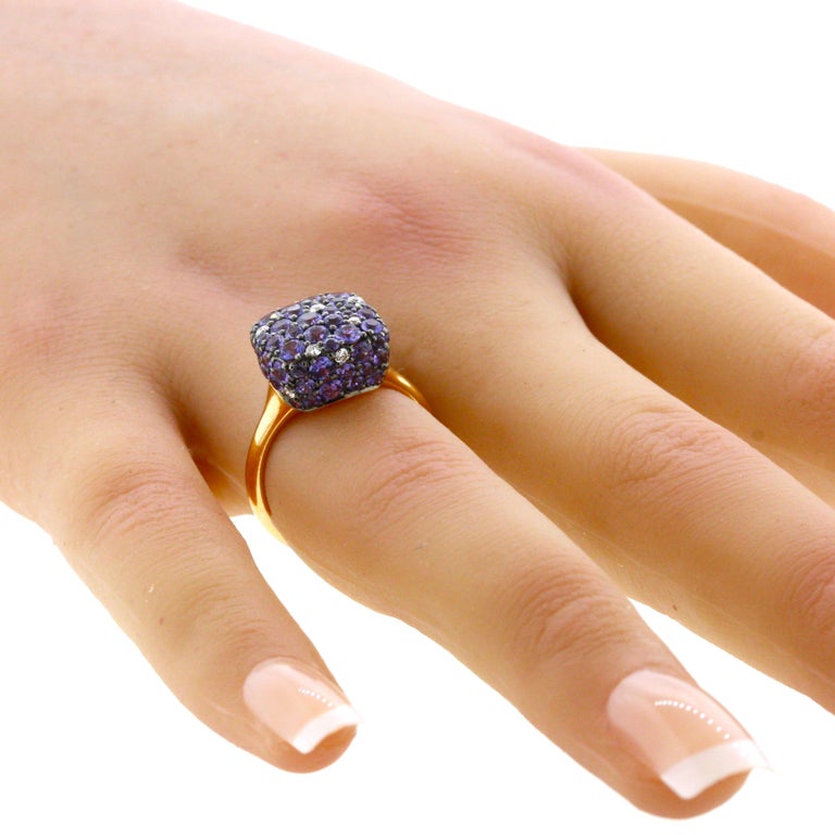 Purple Sapphire Diamond Gold Ring For Sale at 1stDibs