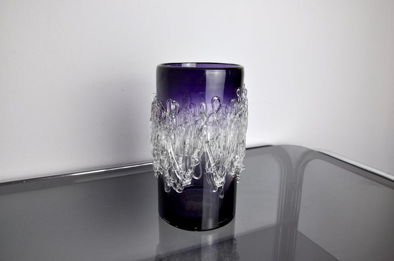 Purple Seguso Vase in Murano Glass, Italy, 1960 For Sale at 1stDibs