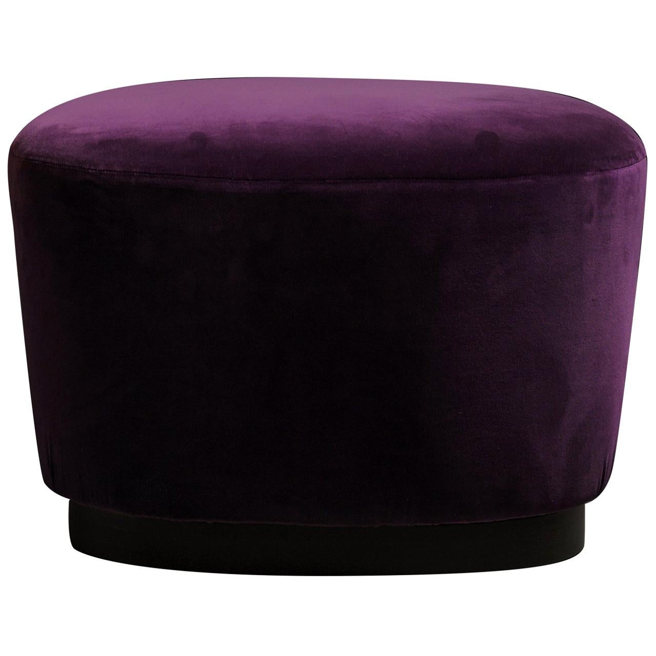 Round Contemporary Pouffe Made with Antique Suzani Fabric For Sale at ...