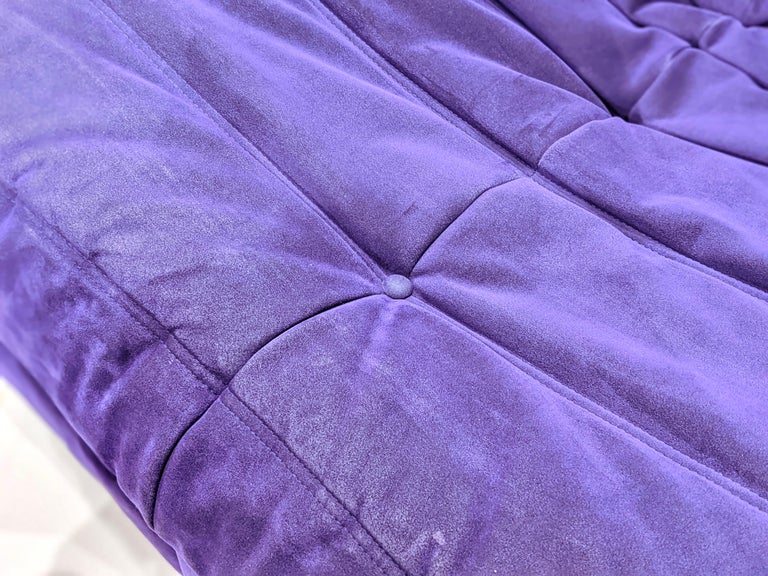 Purple alcantara "Chauffeuse" Togo by Michel Ducaroy for Ligne Roset at ...