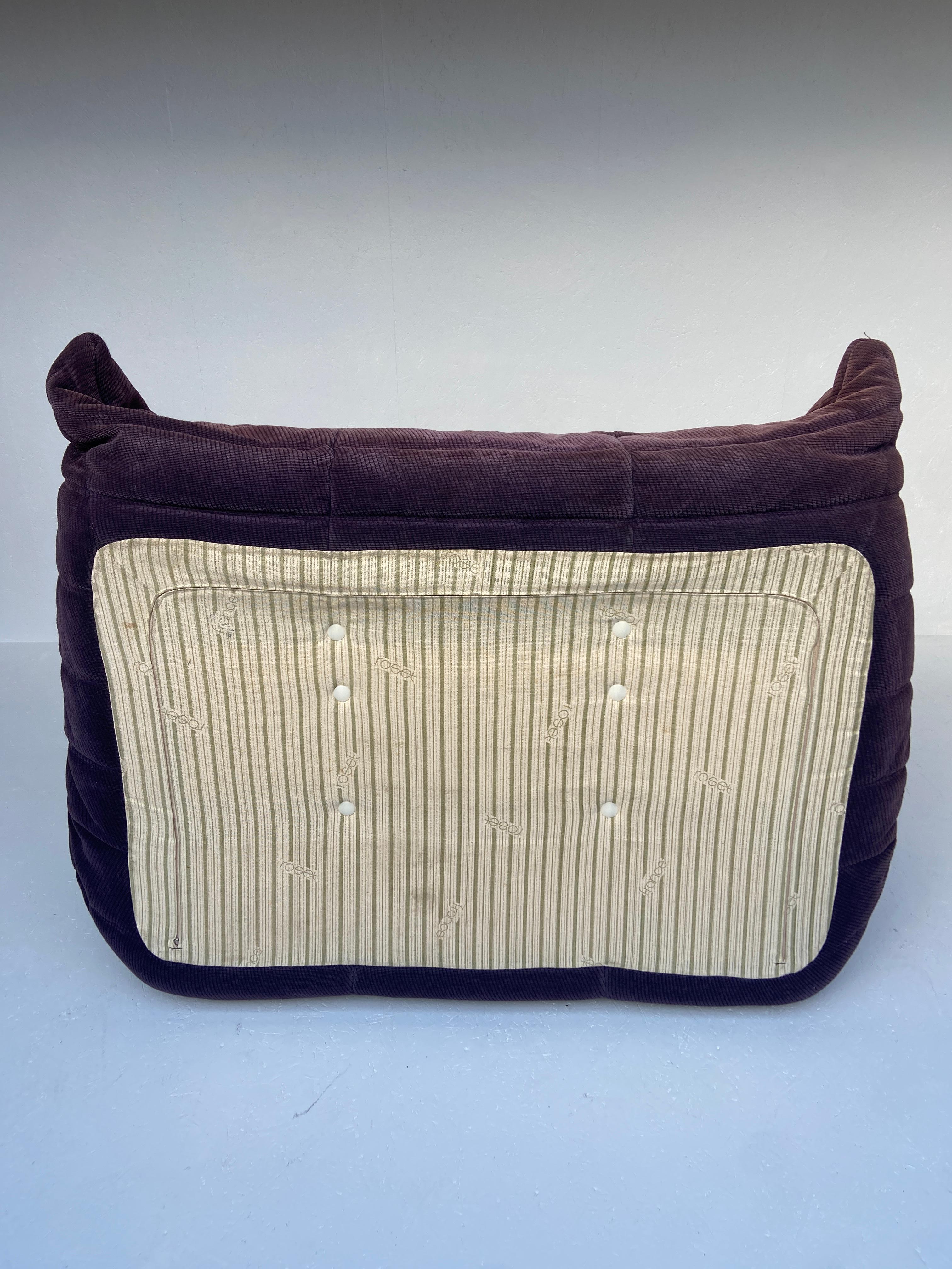 Purple Togo by Michel Ducaroy for Ligne Roset in original fabric ...