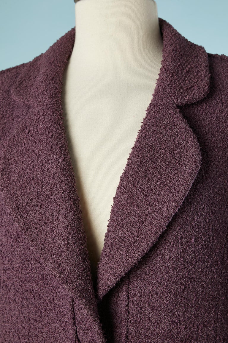 Purple tweed single breasted jacket Chanel Boutique For Sale at 1stDibs