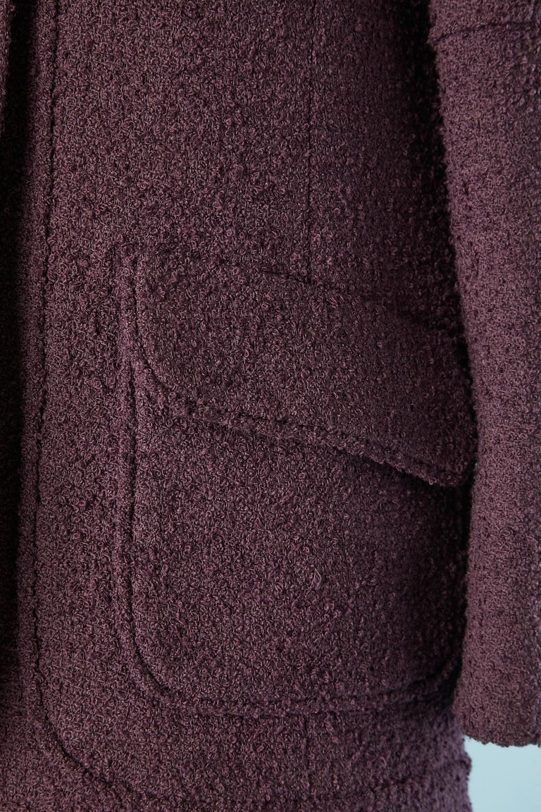 Purple tweed single breasted jacket Chanel Boutique For Sale at 1stDibs