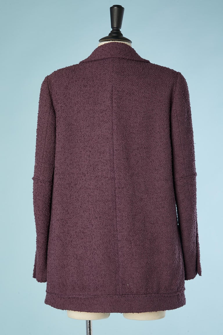 Purple tweed single breasted jacket Chanel Boutique For Sale at 1stDibs