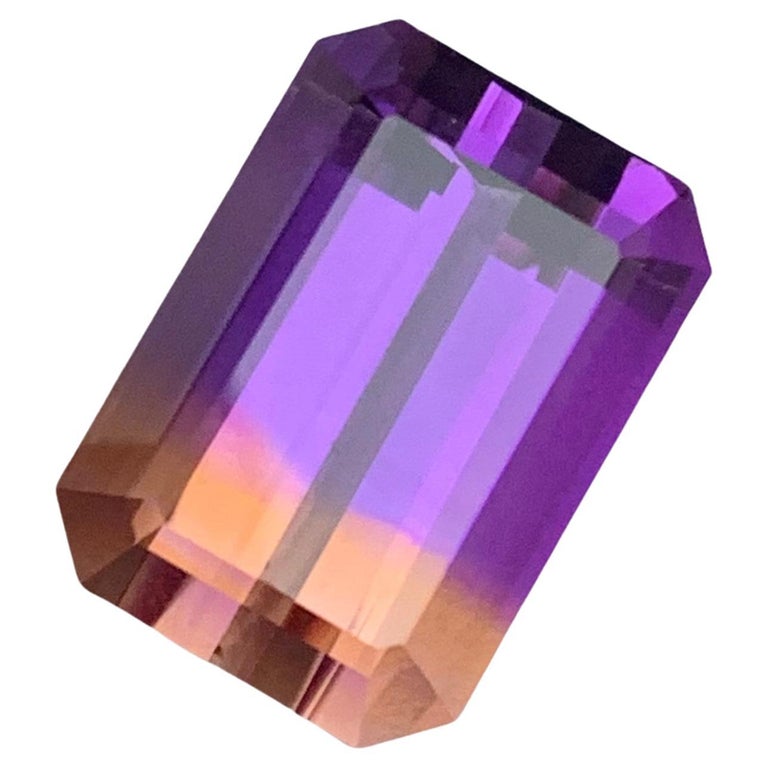 Purple Yellow 17.80 Carat Loose Ametrine Emerald Shape from Bolivia For ...