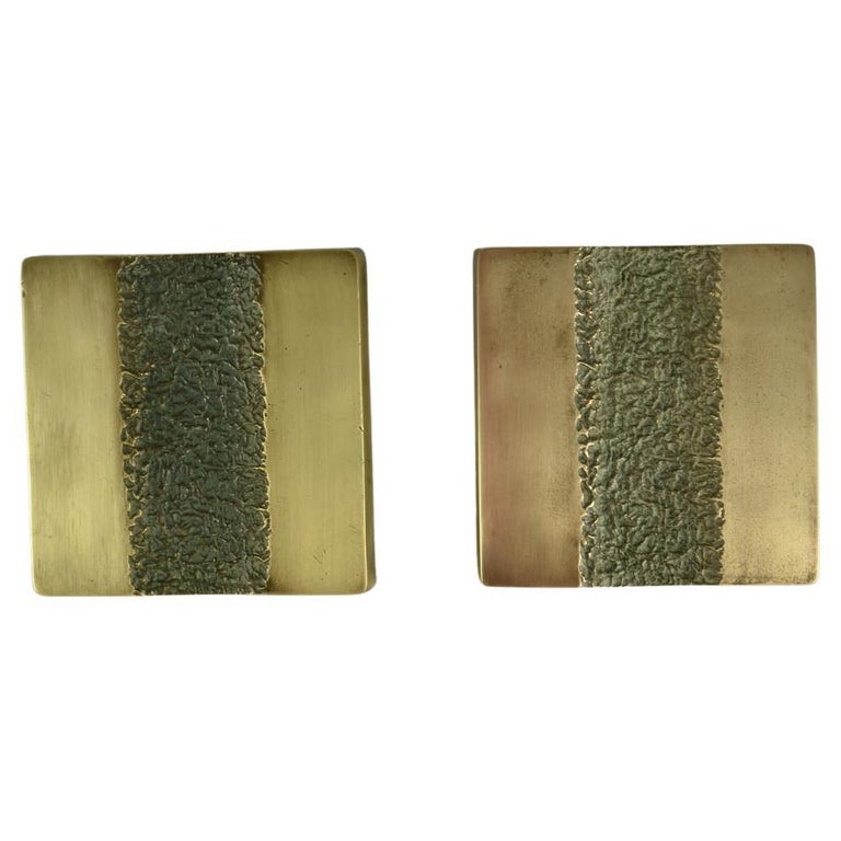 Architectural Push and Pull Bronze Door Handle Square part with Relief ...