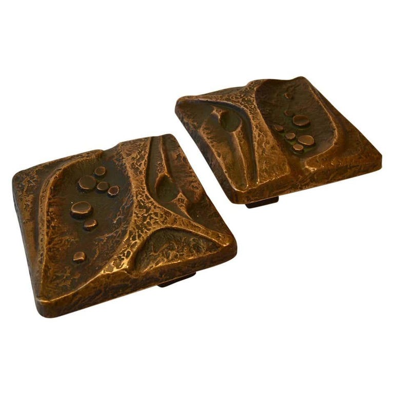Architectural Push Pull Square Bronze Door Handles Pair with Letterbox ...