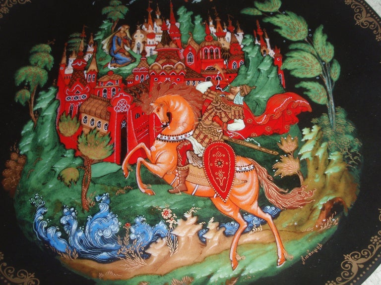 Pushkin "Ruslan and Ludmilla" 18k Gold Collectors Fairy Tale Plate 1988 ...
