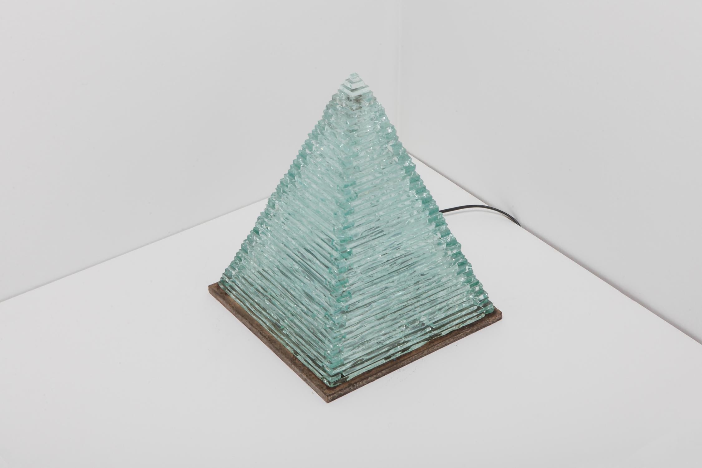 Pyramid Glass Lamps by Pia Manu at 1stDibs