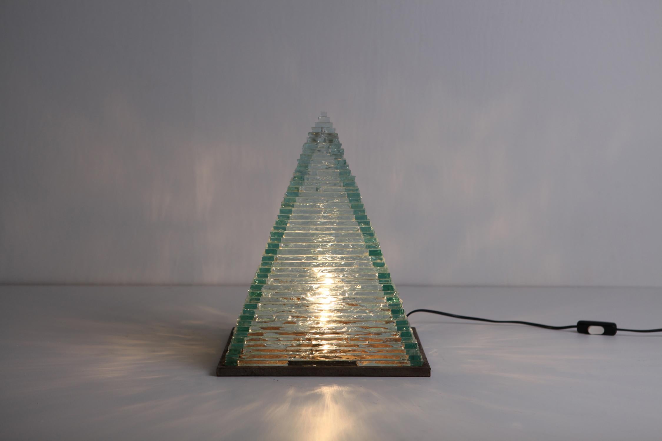 Pyramid Glass Lamps by Pia Manu at 1stDibs