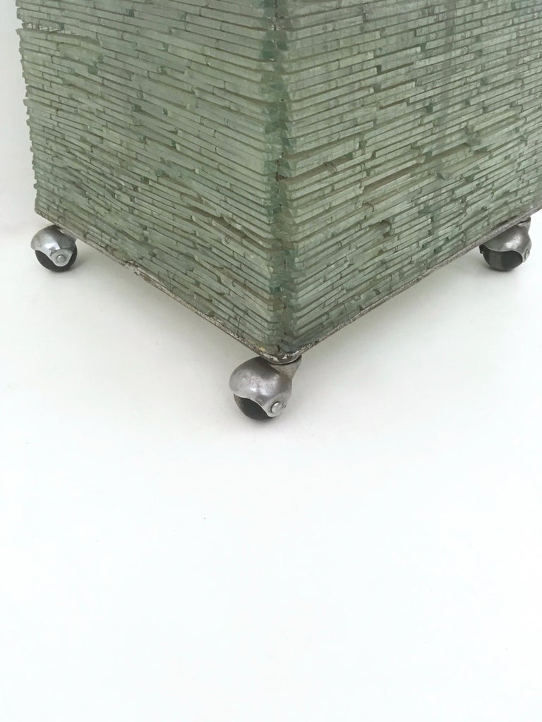 Postmodern Green Pyramid Floor Lamp with Green Glass Beads, Italy ...