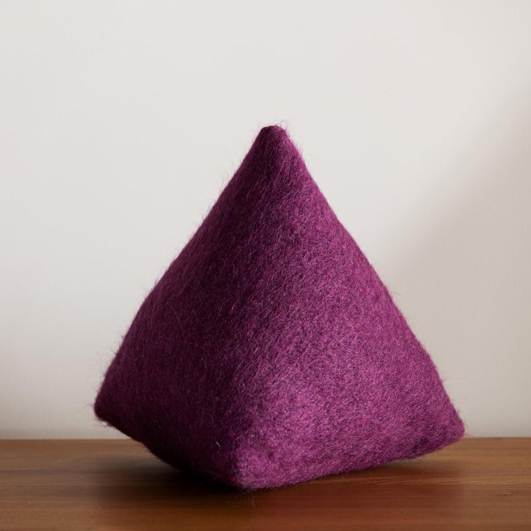 Hunt Modern Pyramid Pillow in Pierre Frey Yeti Zinzolin For Sale at 1stDibs