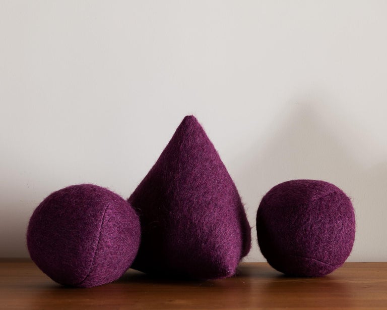 Hunt Modern Pyramid Pillow in Pierre Frey Yeti Zinzolin For Sale at 1stDibs