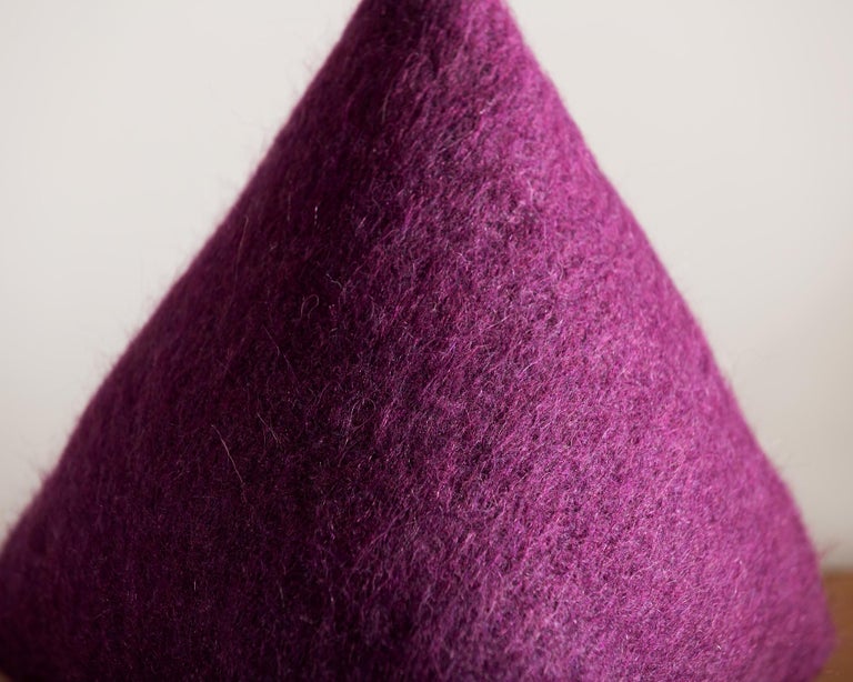 Hunt Modern Pyramid Pillow in Pierre Frey Yeti Zinzolin For Sale at 1stDibs