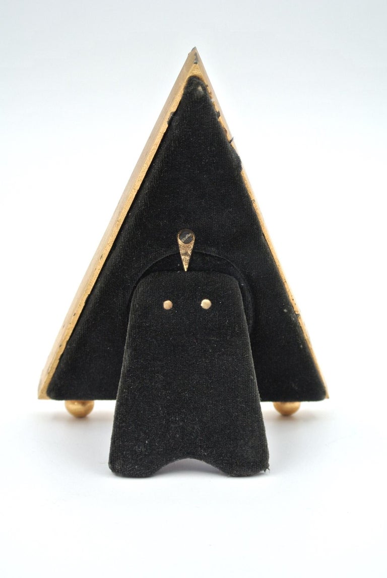 Pyramid-Shaped Photo Frame in Gilded Bronze and Enamel at 1stDibs