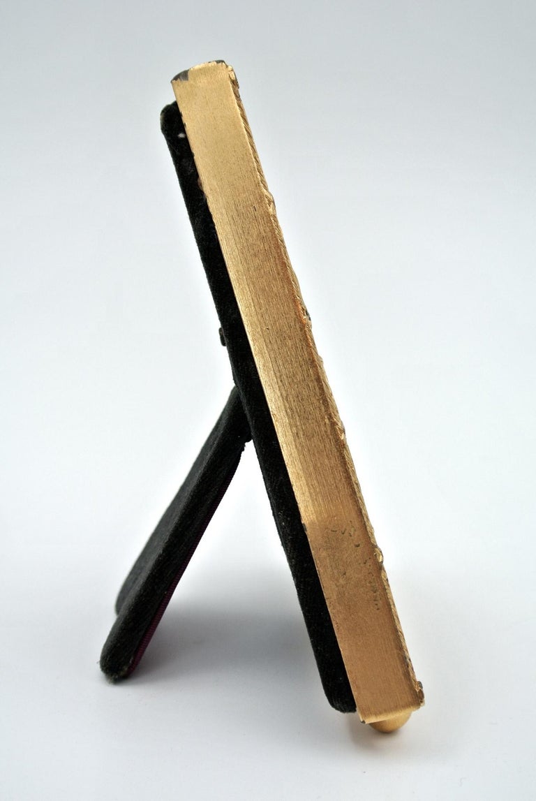 Pyramid-Shaped Photo Frame in Gilded Bronze and Enamel at 1stDibs