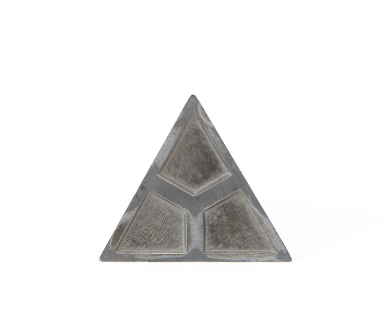 Pyramidal Cast Aluminum Paperweight, France, 1960's For Sale at 1stDibs
