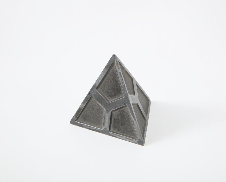 Pyramidal Cast Aluminum Paperweight, France, 1960's For Sale at 1stDibs