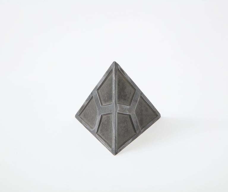 Pyramidal Cast Aluminum Paperweight, France, 1960's For Sale at 1stDibs