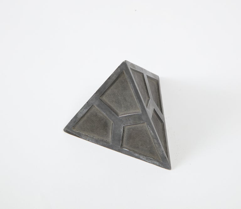 Pyramidal Cast Aluminum Paperweight, France, 1960's For Sale at 1stDibs