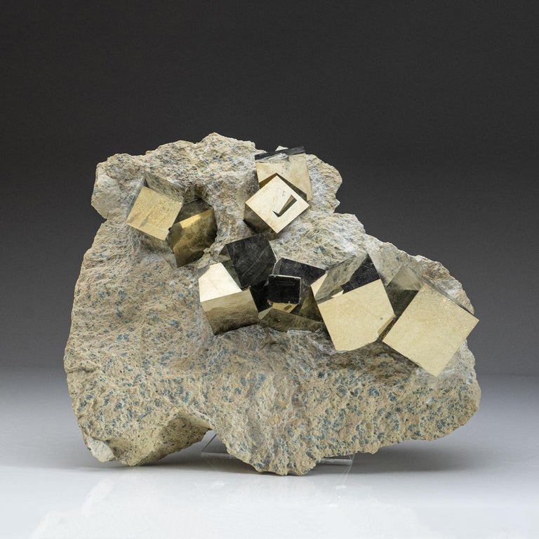 Pyrite Clusters on Basalt From Navajun, Spain at 1stDibs
