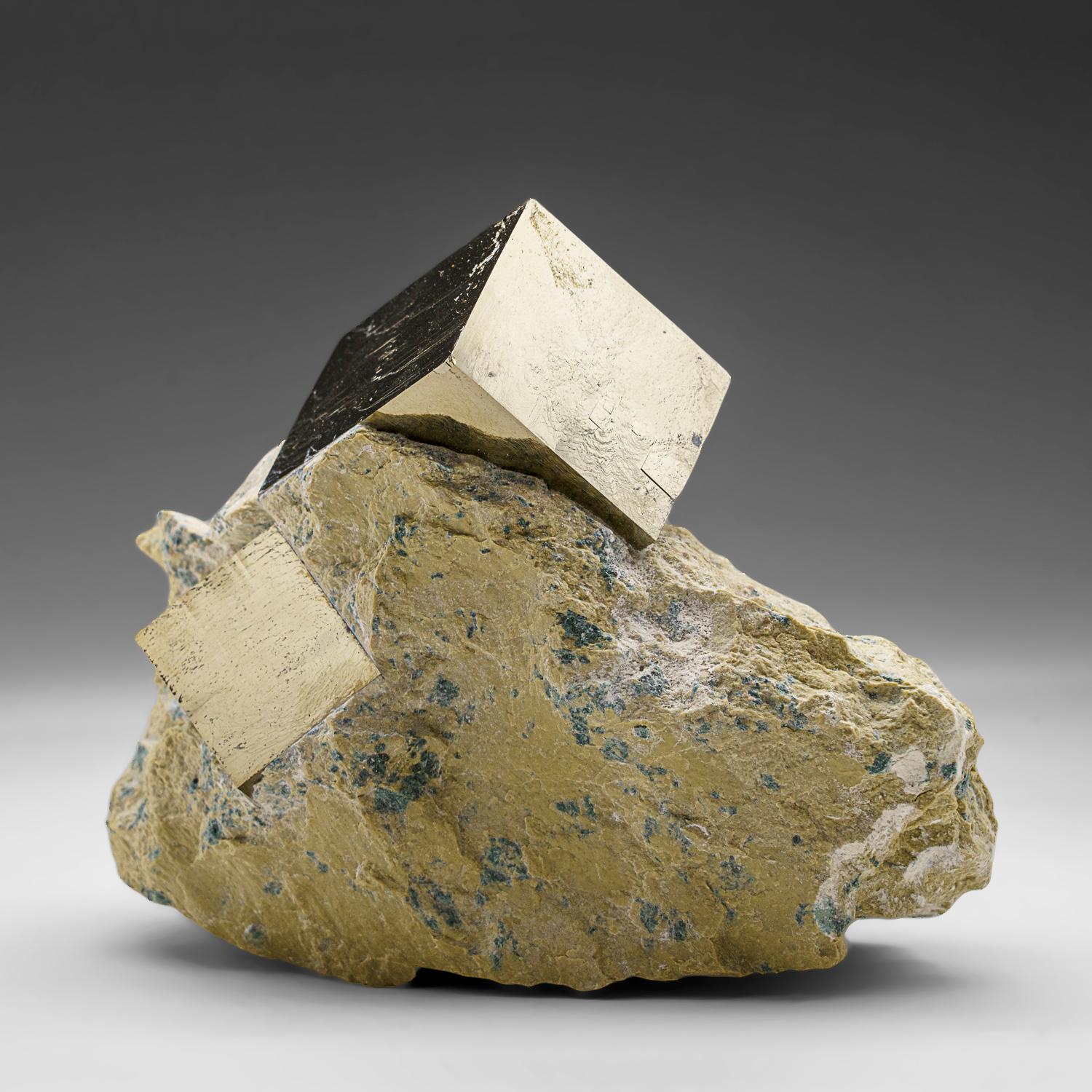 Pyrite Cube on Basalt from Navajún, La Rioja Province, Spain (1.9 lbs ...