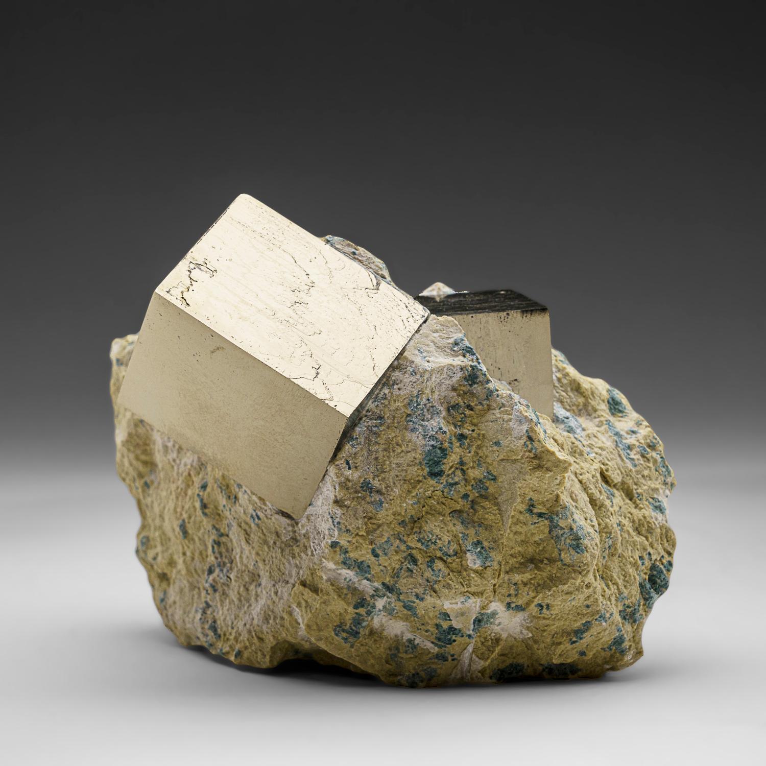 Pyrite Cube on Basalt from Navajún, La Rioja Province, Spain (1.9 lbs ...