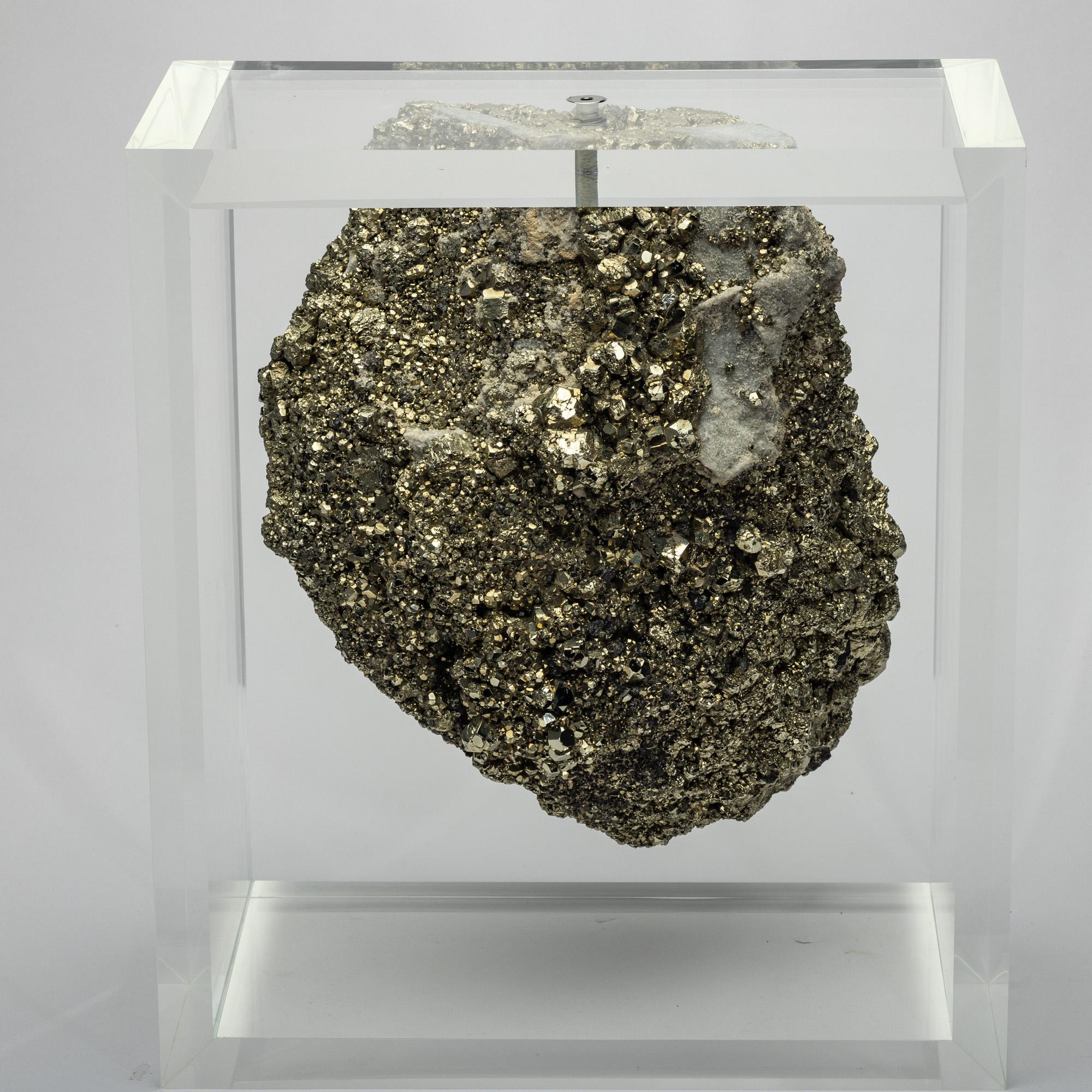 Pyrite free form mounted in original design acrylic base For Sale at ...