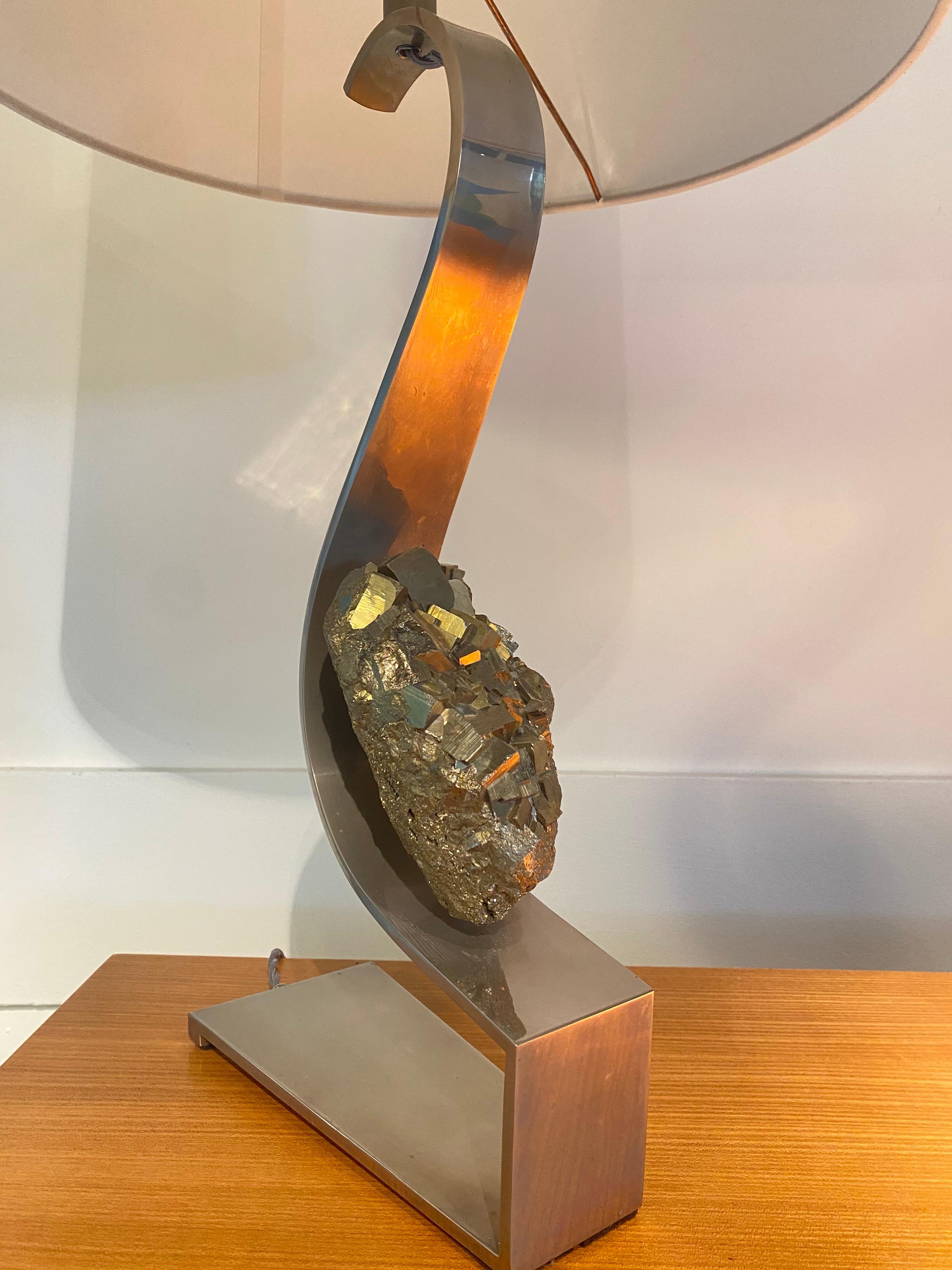 Pyrite Lamp by Claude De Muzac at 1stDibs
