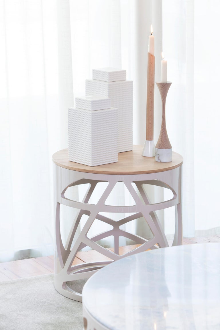 Greenapple Side Table, Pyrite Side Table, American Oak Top, Handmade in ...